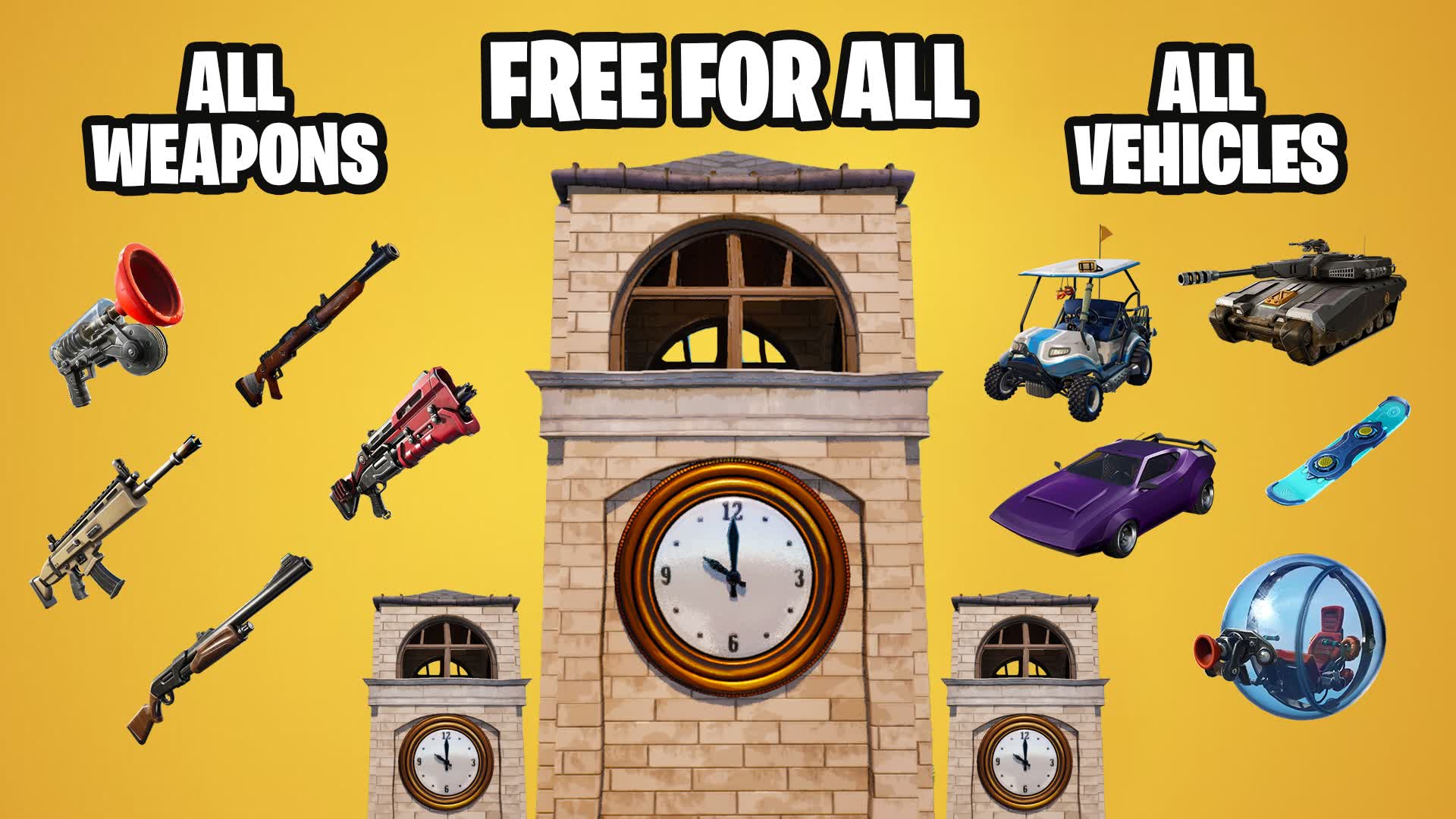 ALL WEAPONS - TILTED TOWERS [ bonnie-kiwi ] – Fortnite Creative Map Code