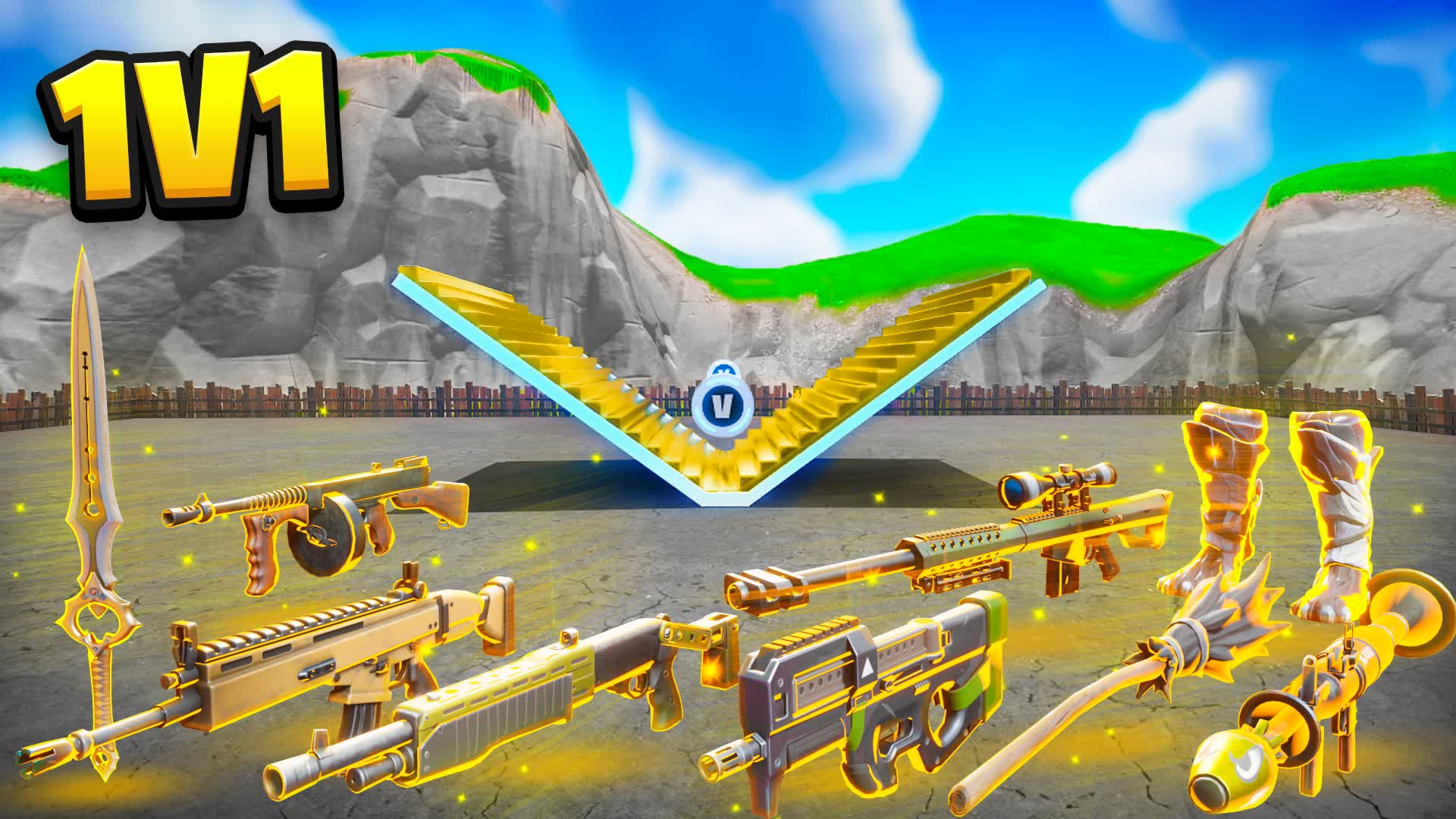 FFA 1V1 BUILD FIGHTS - ALL GUNS 🏆 [ itrizz ] – Fortnite Creative Map Code