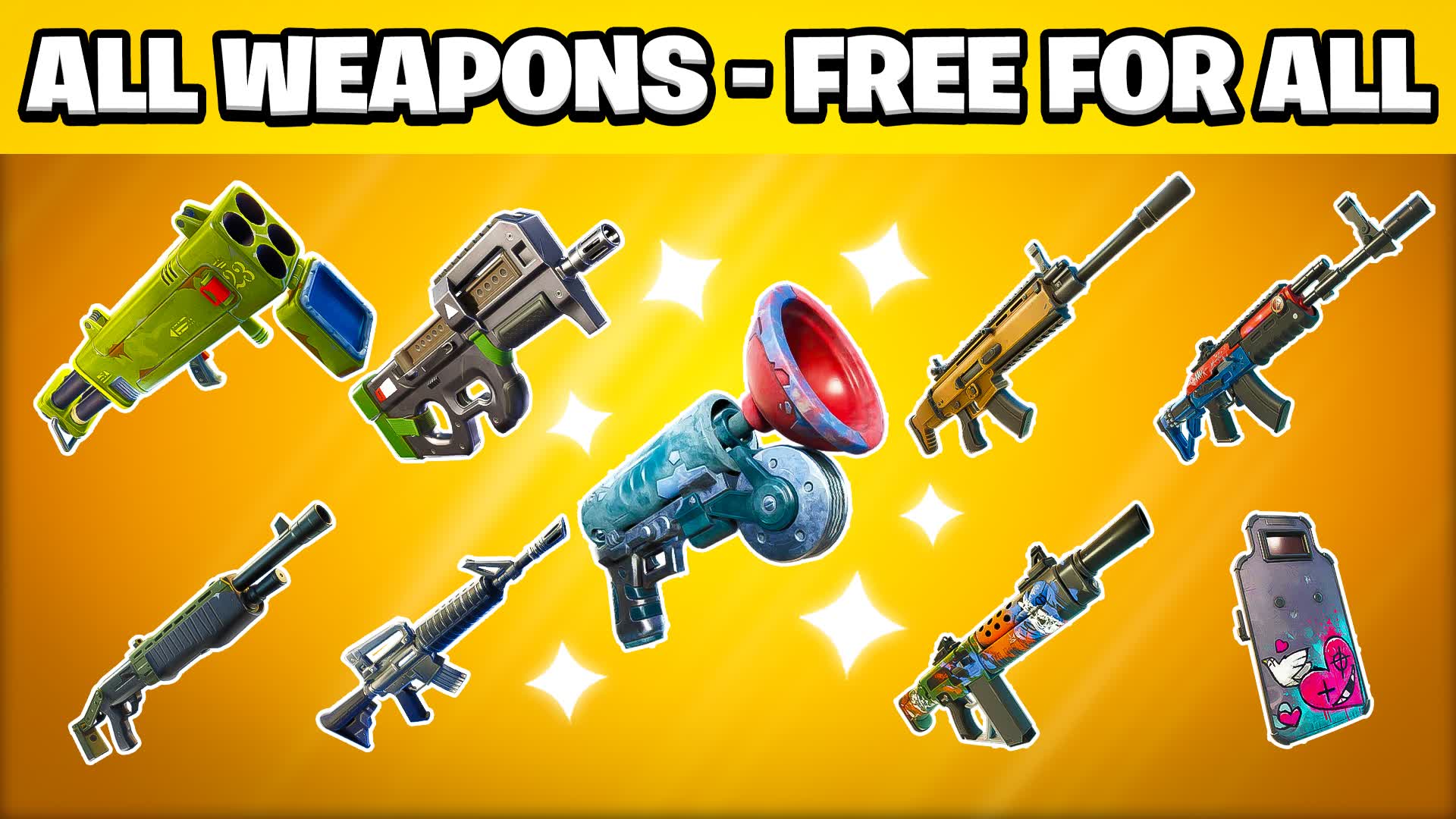 ALL WEAPONS - FREE FOR ALL [ snoozstudio ] – Fortnite Creative Map Code