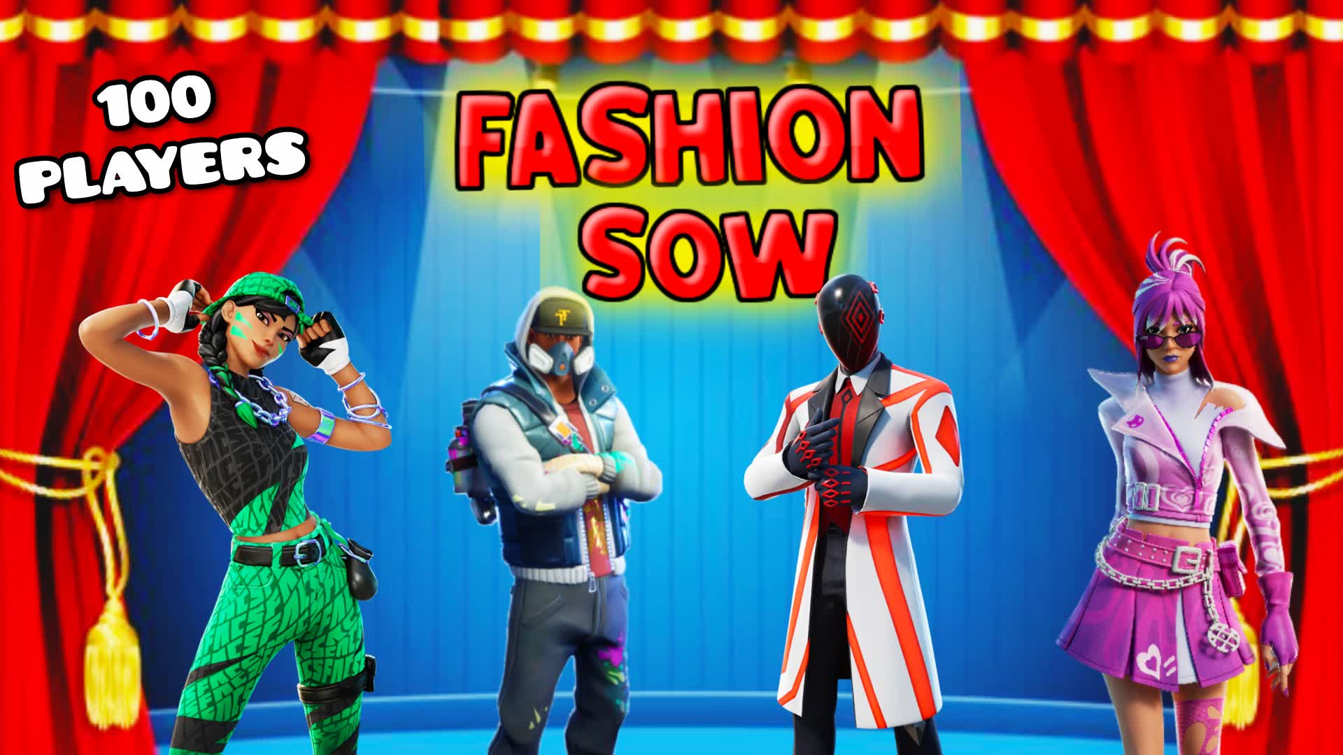 👔FASHION SHOW 100 PLAYERS👗 [ pimba ] – Fortnite Creative Map Code