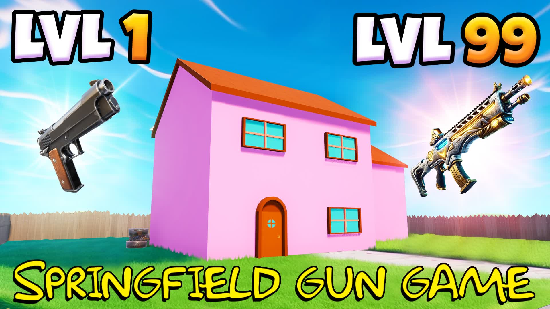 🍩 SPRINGFIELD GUN GAME ONE SHOT 🏠 [ sirs ] – Fortnite Creative Map Code