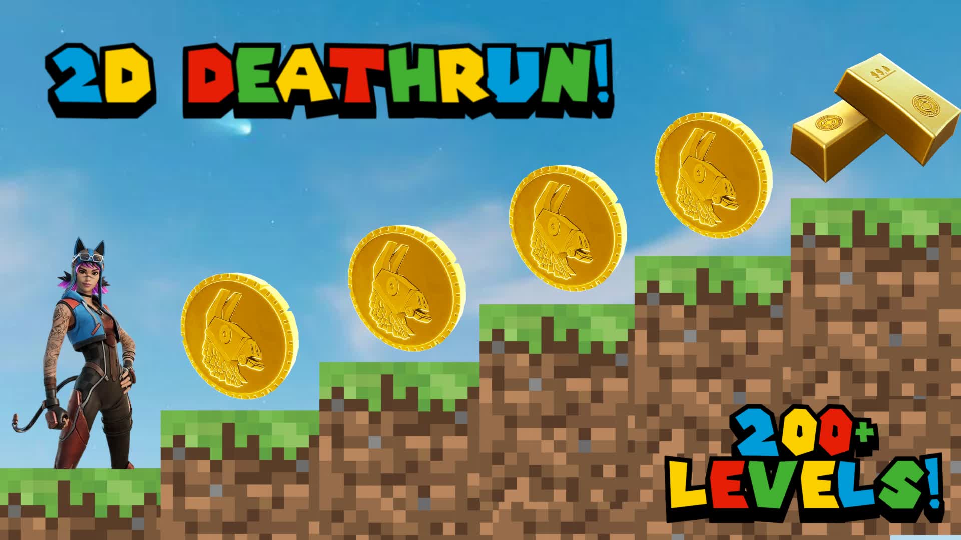 (2D) 200+ LEVEL DEATHRUN! 🏃 [ itsgunt-on-yt ] – Fortnite Creative Map Code
