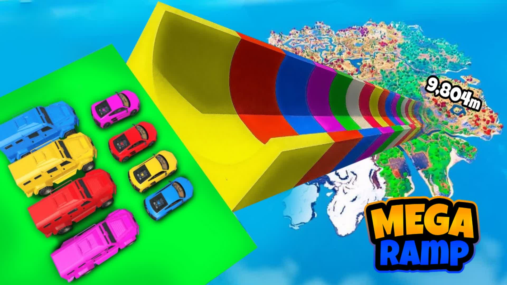 CARS MEGA RAMP 🎯 [ dw-e ] – Fortnite Creative Map Code