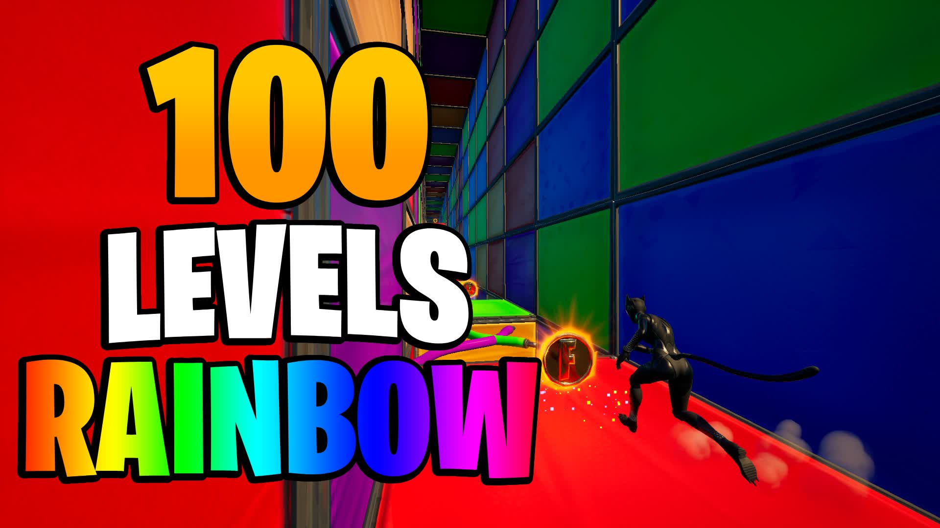 🌈100 LEVEL RAINBOW DEATHRUN🌈 [ decoy95 ] – Fortnite Creative Map Code
