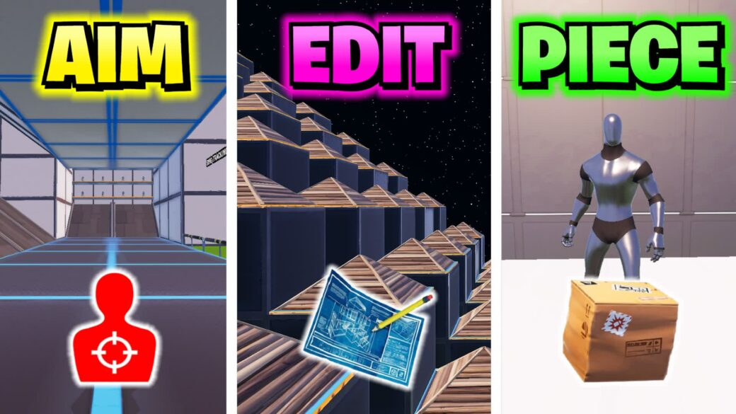 🎯AIM, 📝EDIT & 🧩PIECE V3 [ spidercreates ] – Fortnite Creative Map Code