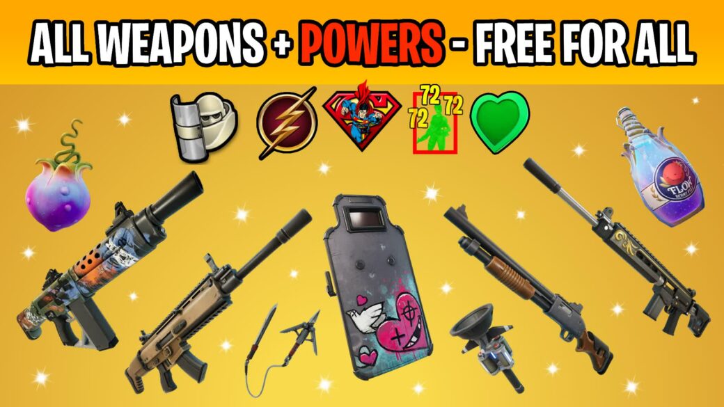 ALL WEAPONS - FREE FOR ALL [ vanhoose ] – Fortnite Creative Map Code