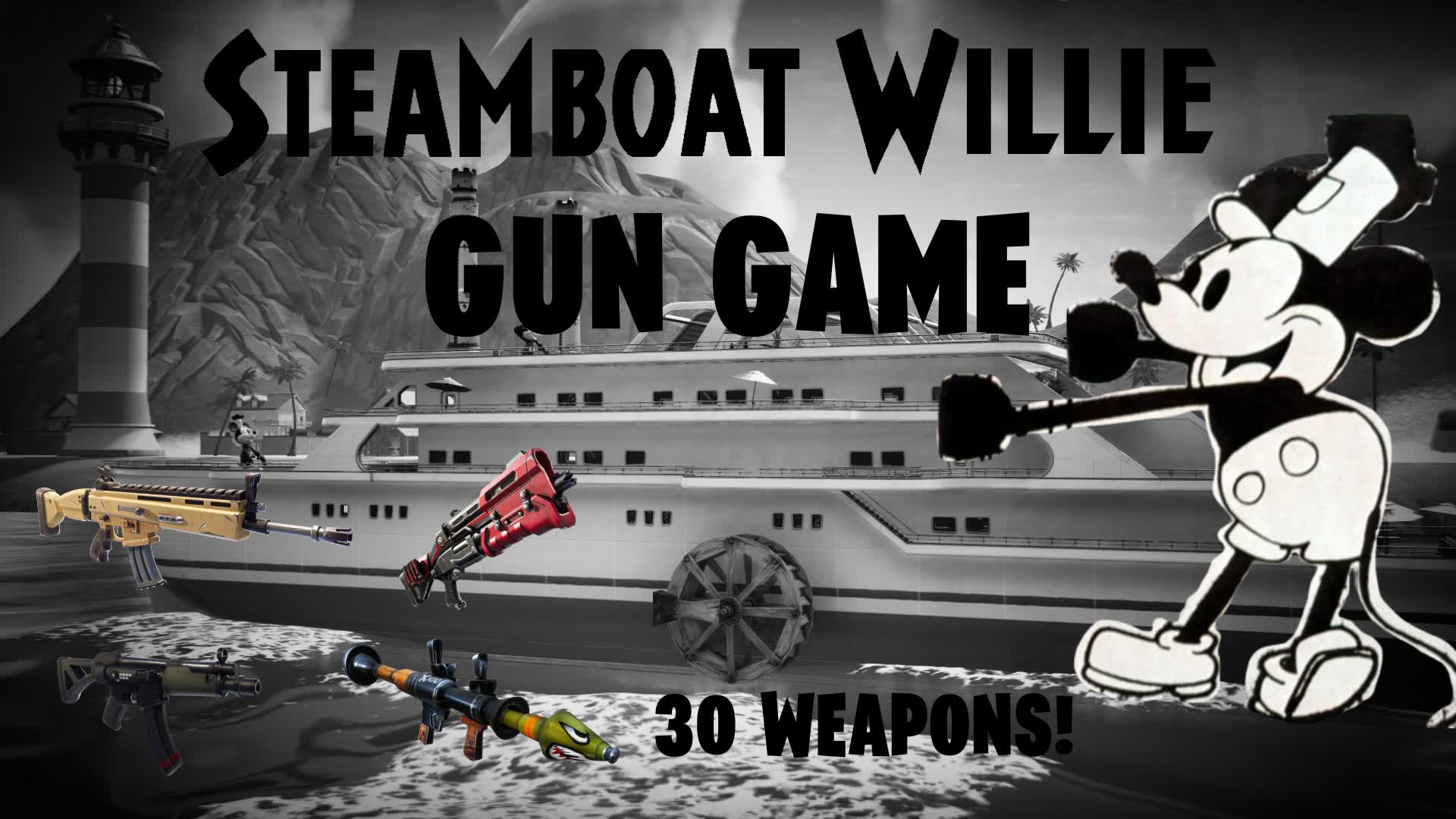 Steamboat Willie Gun Game [ stadioplus ] – Fortnite Creative Map Code