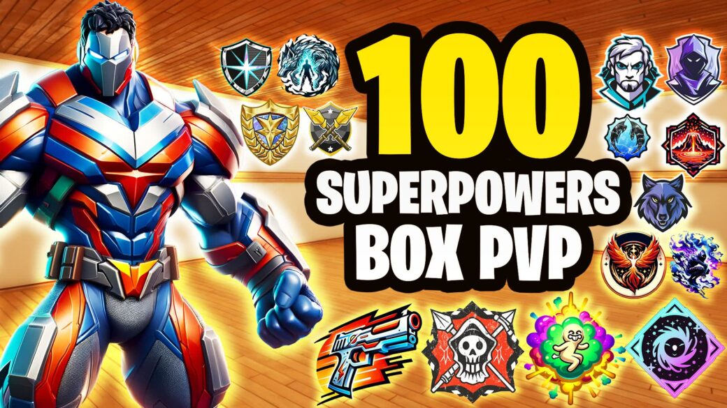 🔥 100 POWERS BOX PVP 📦 [ mvd ] – Fortnite Creative Map Code