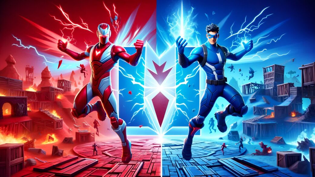 RED VS BLUE SUPER POWER-UPS 🔴🔵 [ guanyu ] – Fortnite Creative Map Code