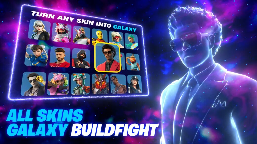 ALL SKINS GALAXY BUILDFIGHT [ ponzip ] – Fortnite Creative Map Code