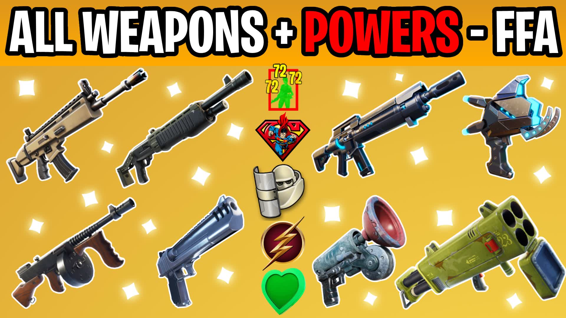 ALL WEAPONS + POWERS - FREE FOR ALL [ vanhoose ] – Fortnite Creative ...