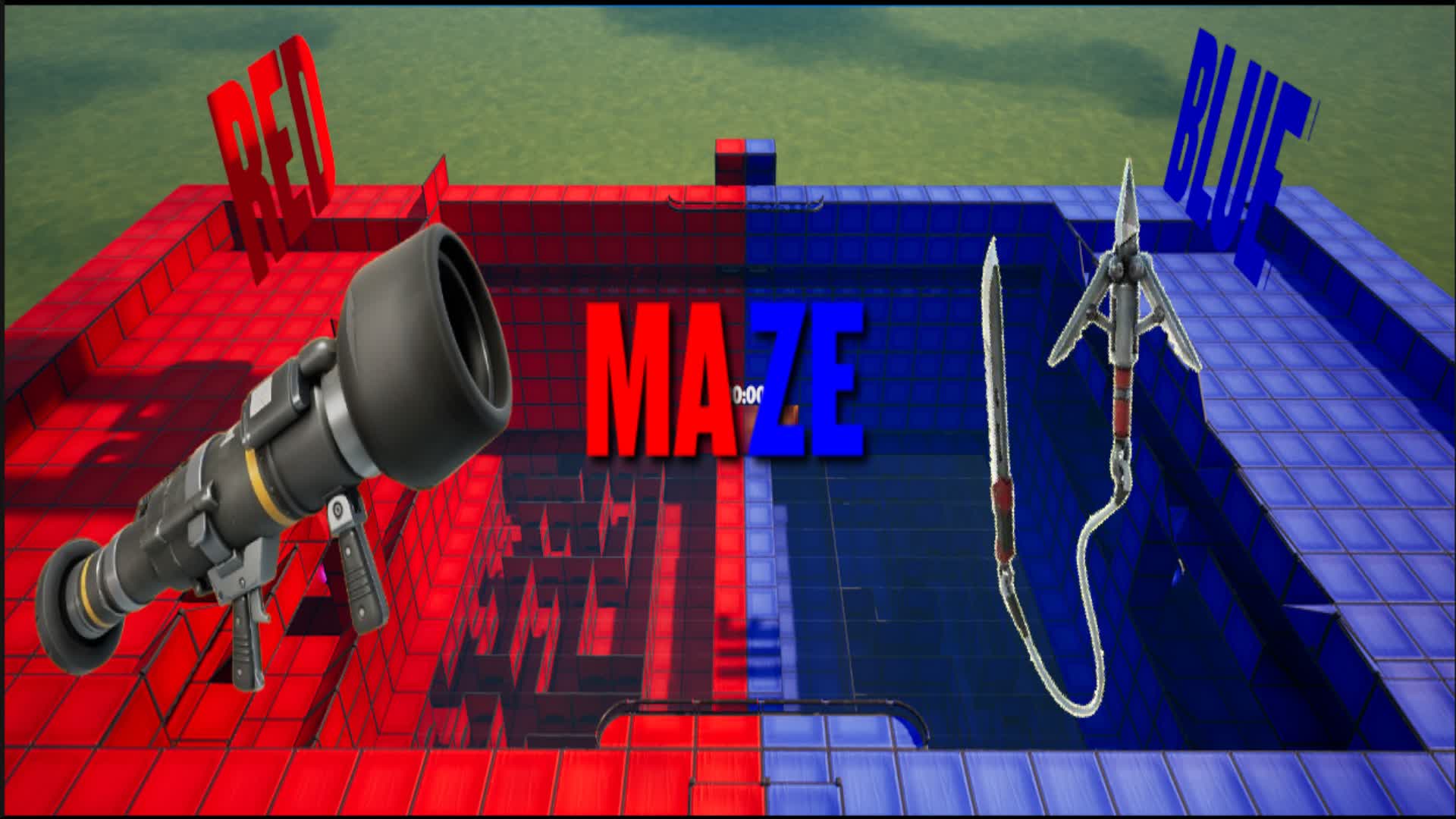 RED VS BLUE MAZE🔴🔵 [ otl ] – Fortnite Creative Map Code
