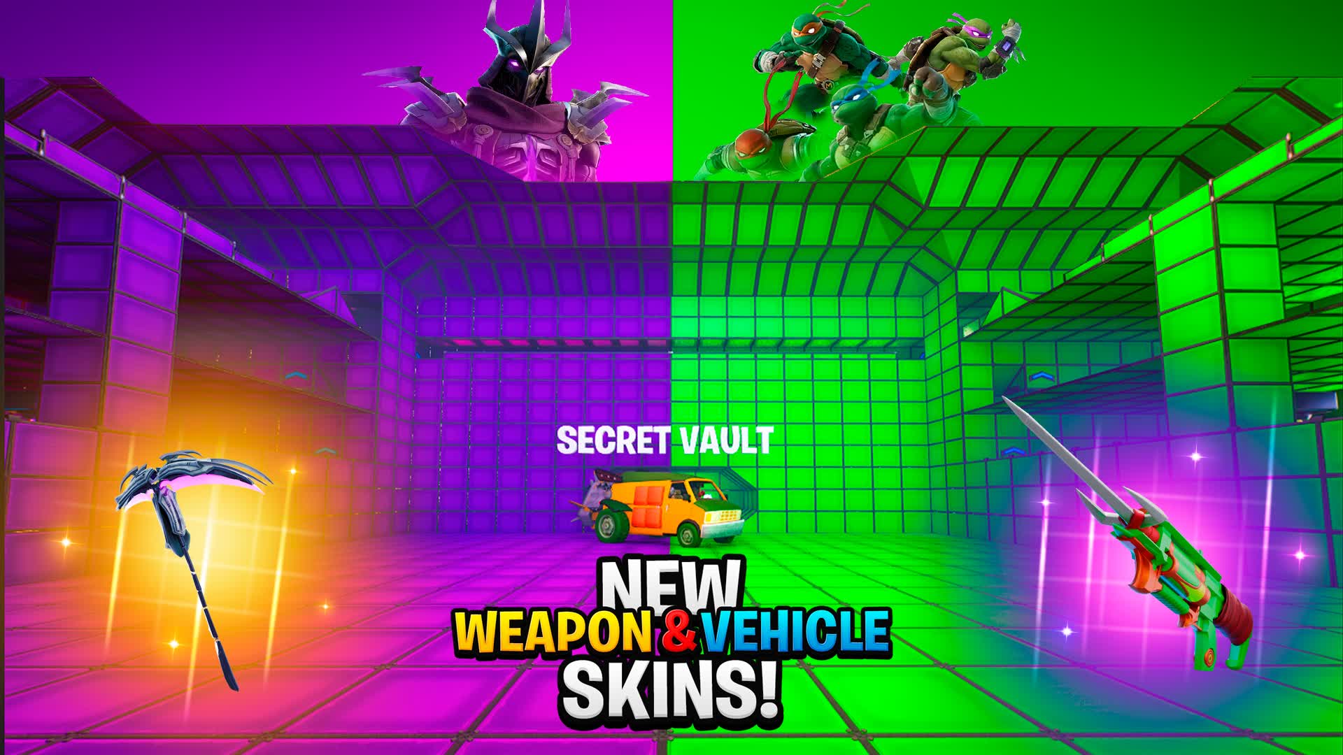 🐢 SHREDDER vs NINJA TURTLES 🐱‍👤 [ iqeu ] – Fortnite Creative Map Code