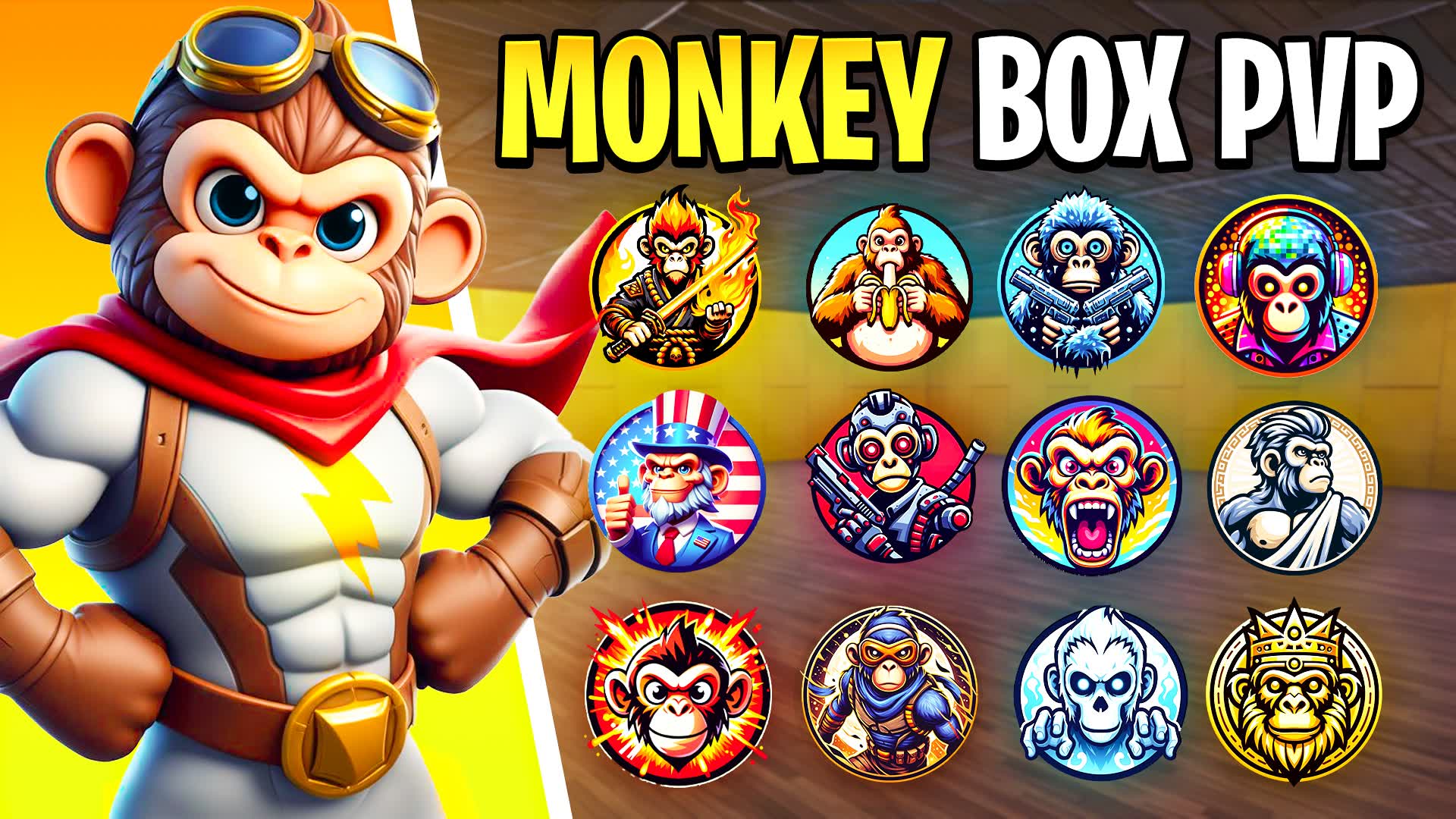 🐒SUPER MONKEY BOX PVP📦 [ houndiwnl ] – Fortnite Creative Map Code