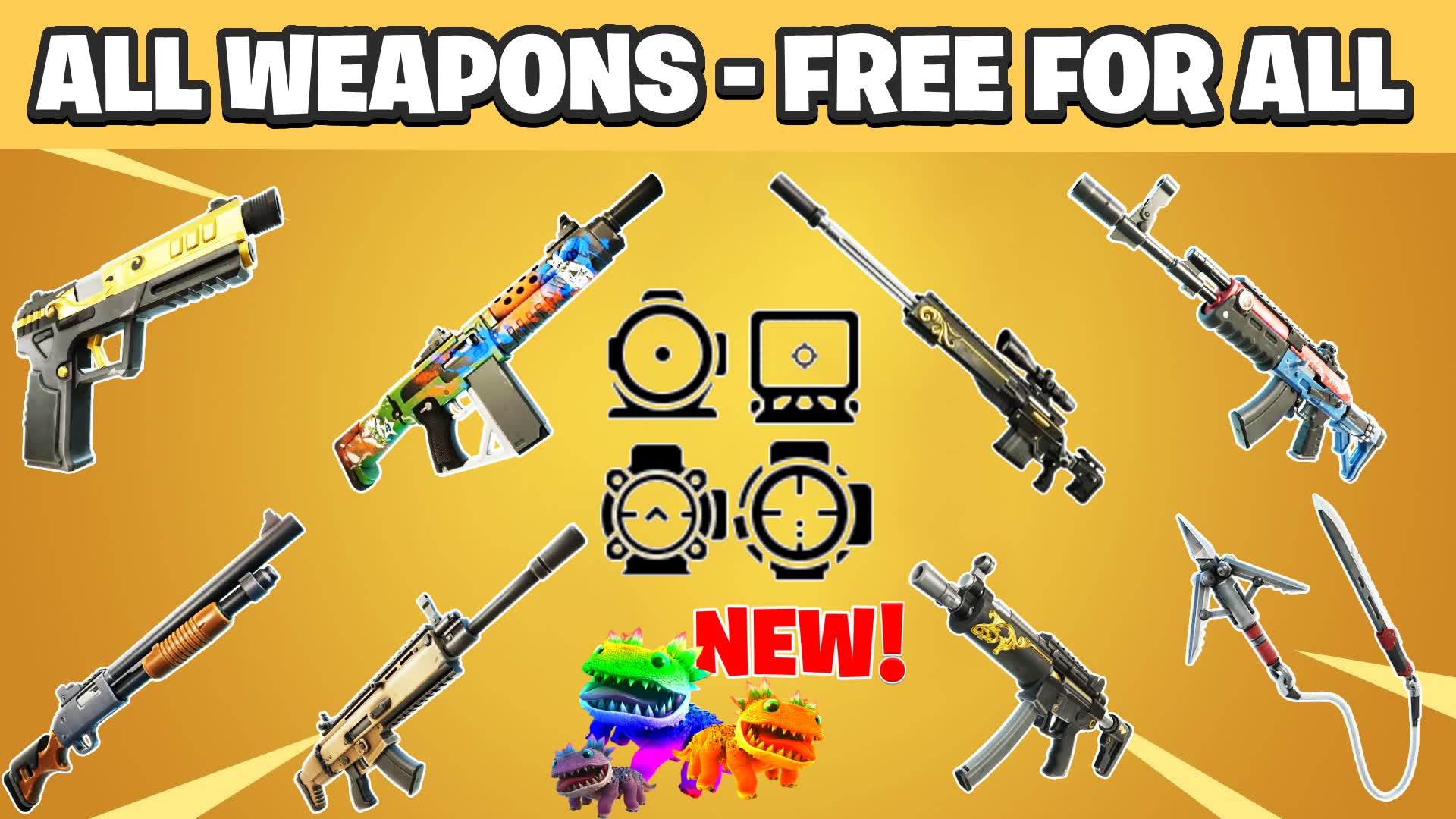 FREE FOR ALL - ALL WEAPONS & ITEMS [ mapjus ] – Fortnite Creative Map Code