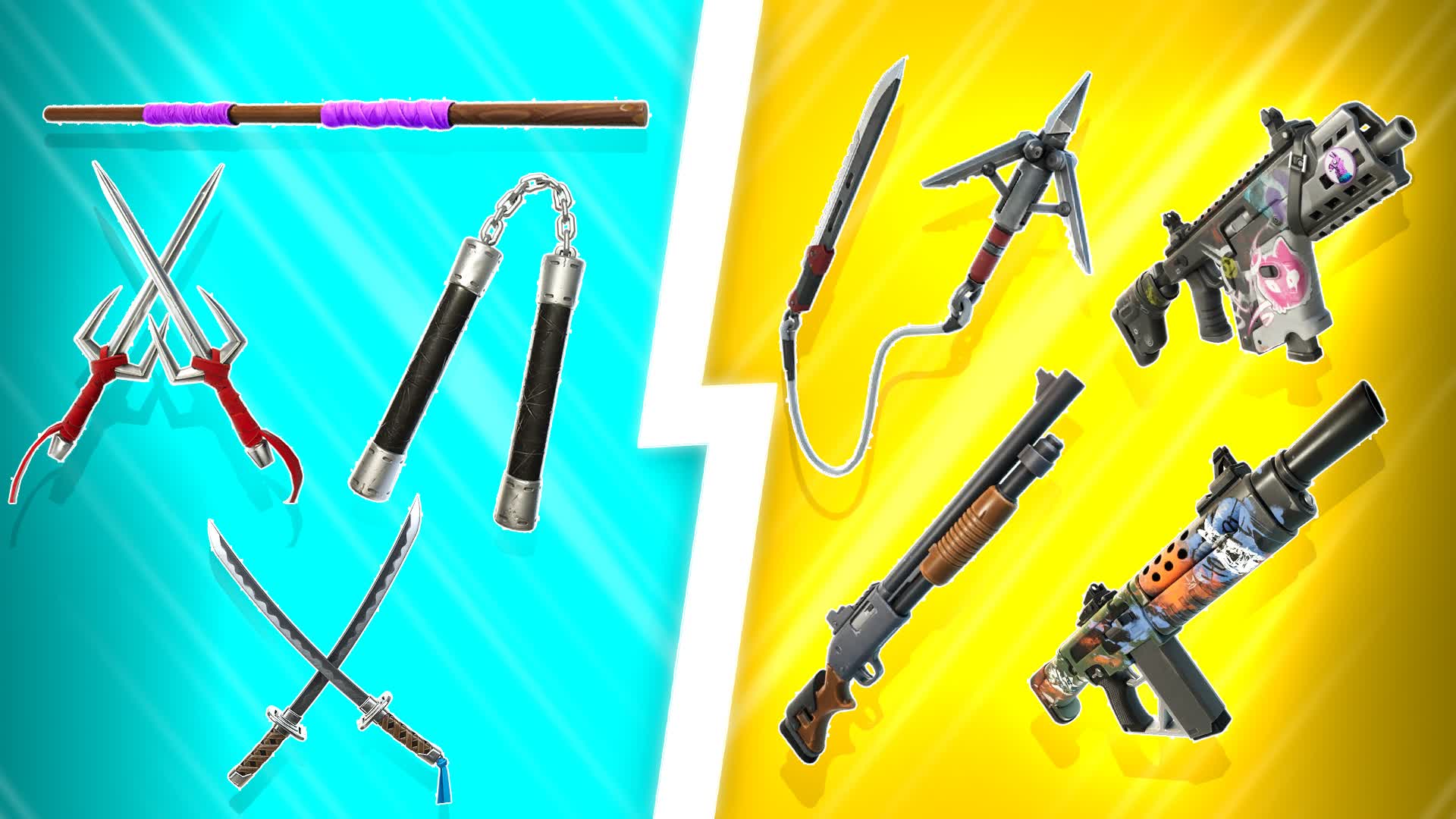 🌟 TMNT Mythics vs CH5 Weapons 🌟 [ nsmash ] – Fortnite Creative Map Code