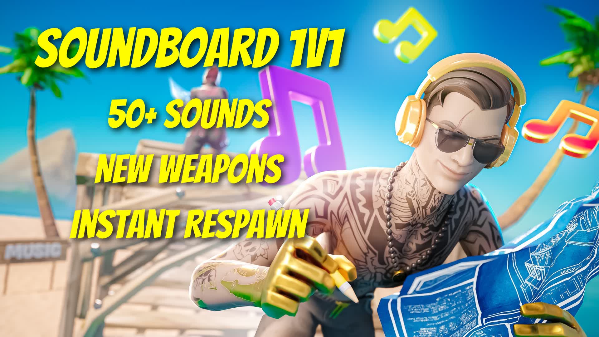Soundboard 1v1 [ rt1109 ] – Fortnite Creative Map Code