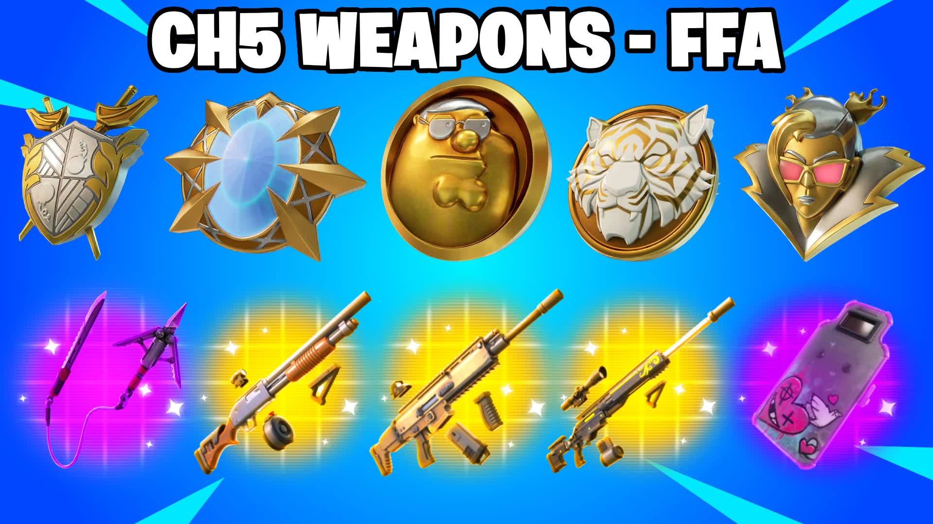 CH5 WEAPONS - MYTHIC FFA [ vanhoosecreative ] – Fortnite Creative Map Code