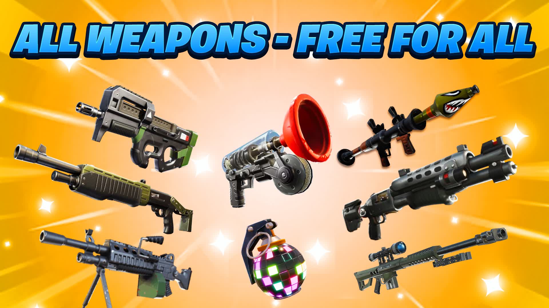 ALL WEAPONS - FREE FOR ALL [ smalczyk ] – Fortnite Creative Map Code