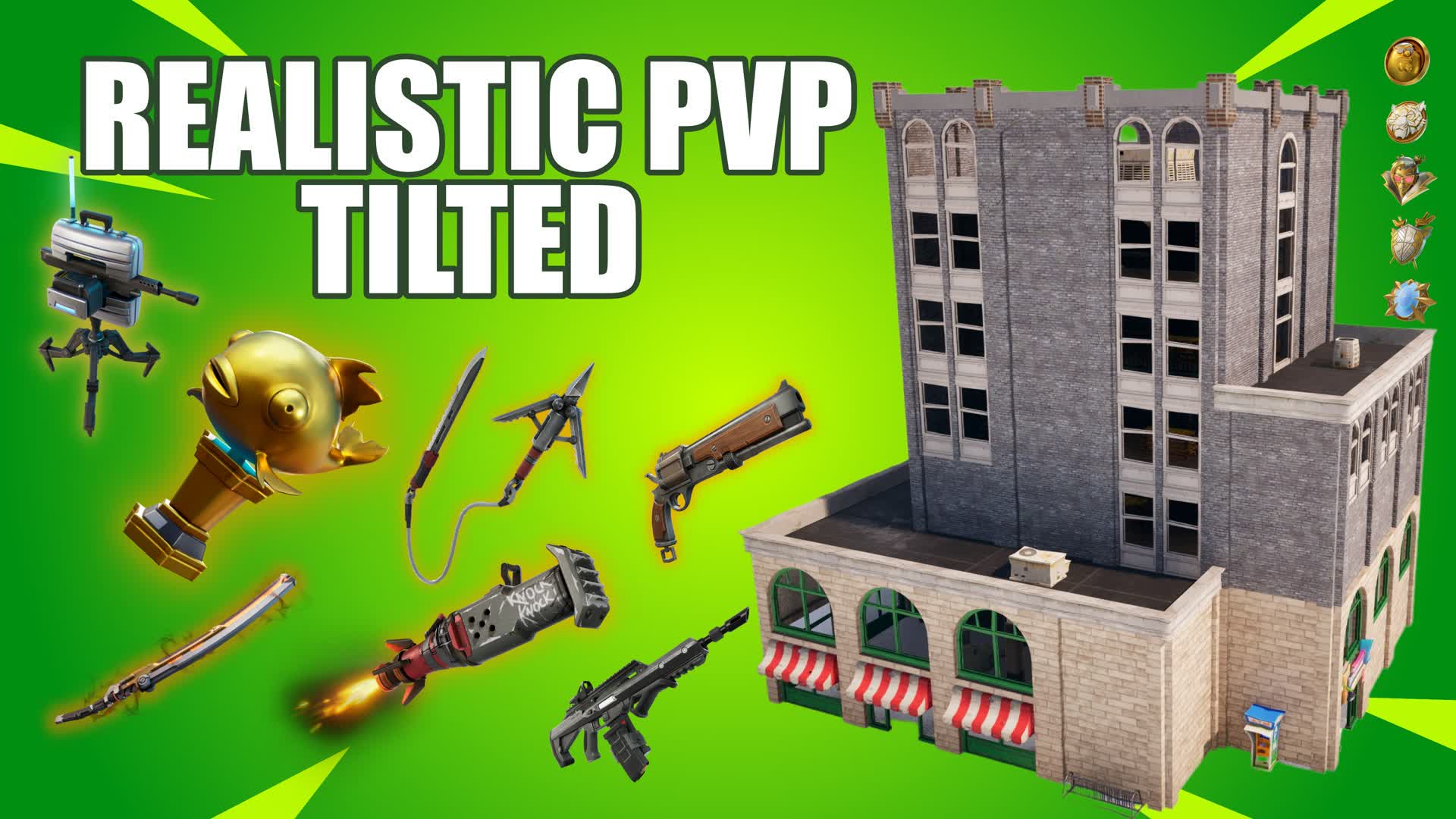 TILTED TOWERS - REALISTIC PVP [ as29 ] – Fortnite Creative Map Code