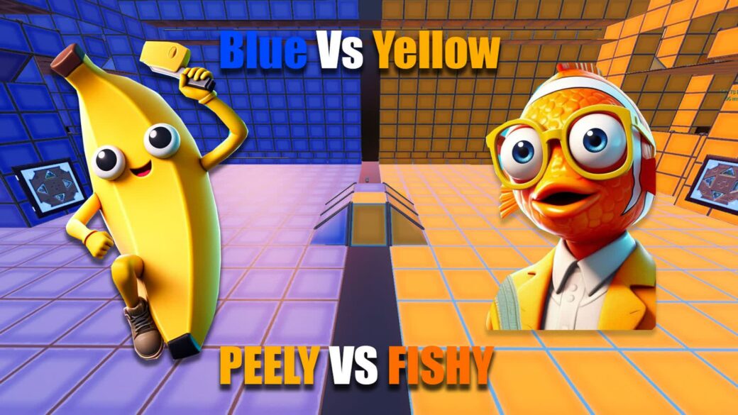 PEELY VS FISHY 🟡🔵 YELLOW VS BLUE [ vendora ] – Fortnite Creative Map Code
