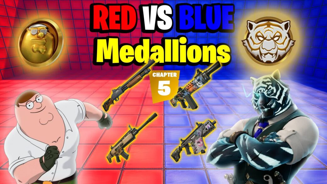Crazy Ch5 Red VS Blue + Medallions [ pepran ] – Fortnite Creative Map Code