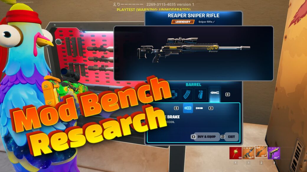 Mod Bench Research [ eritacos ] – Fortnite Creative Map Code