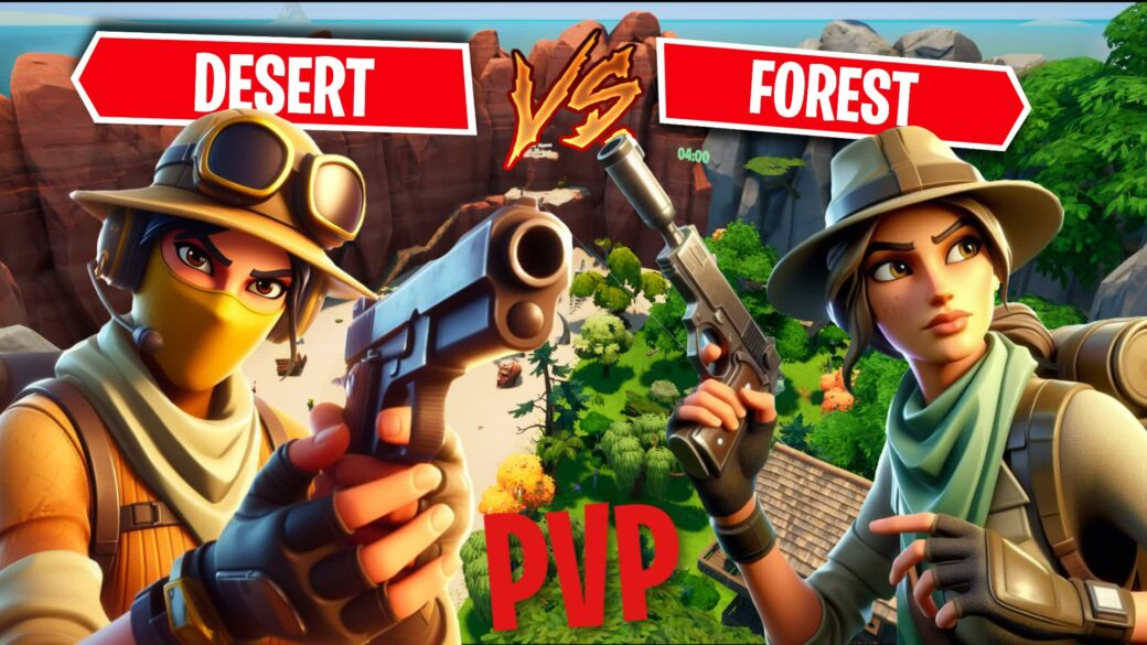 🏜️🌲*ULTIMATE* DESERT VS FOREST PVP [ om77 ] – Fortnite Creative Map Code