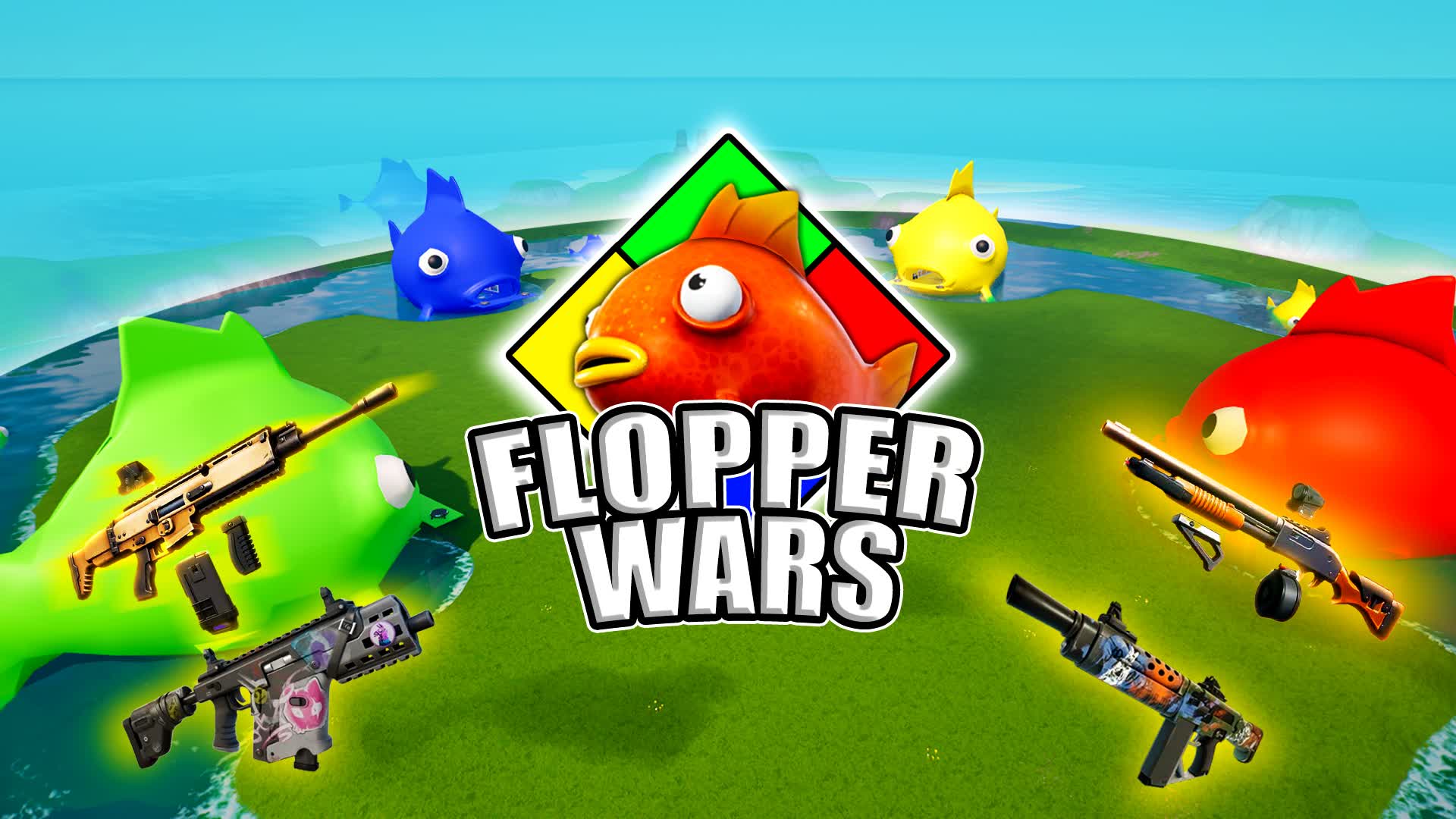 🐠 FLOPPER WARS ⭐ [ kikkermaps ] – Fortnite Creative Map Code