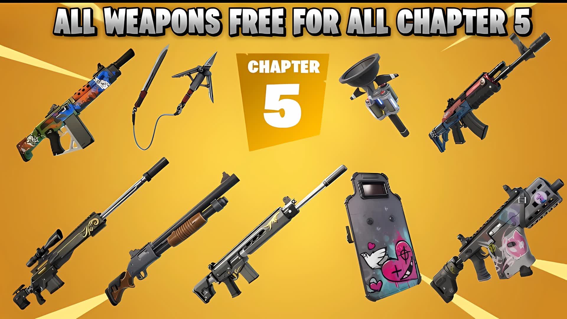 CHAPTER 5 ALL WEAPONS FREE FOR ALL [ dianamite ] – Fortnite Creative ...