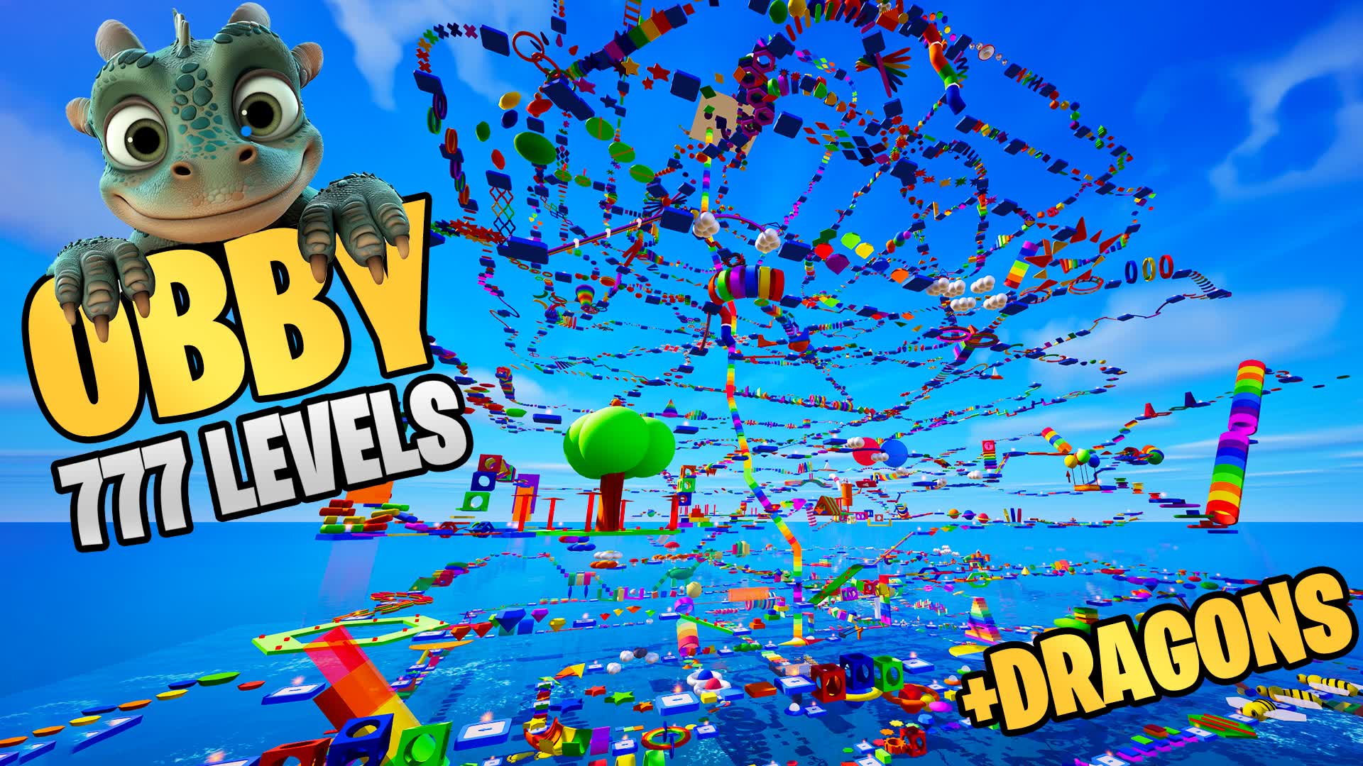 777 LEVEL OBBY DRAGON WORLD 🐉 [ esse123 ] – Fortnite Creative Map Code