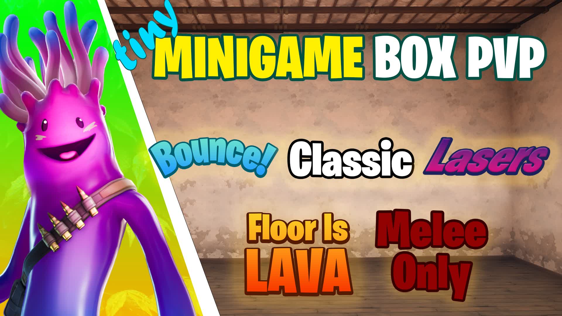 Tiny Minigame Box PvP 📦 [ pugtatogames ] – Fortnite Creative Map Code