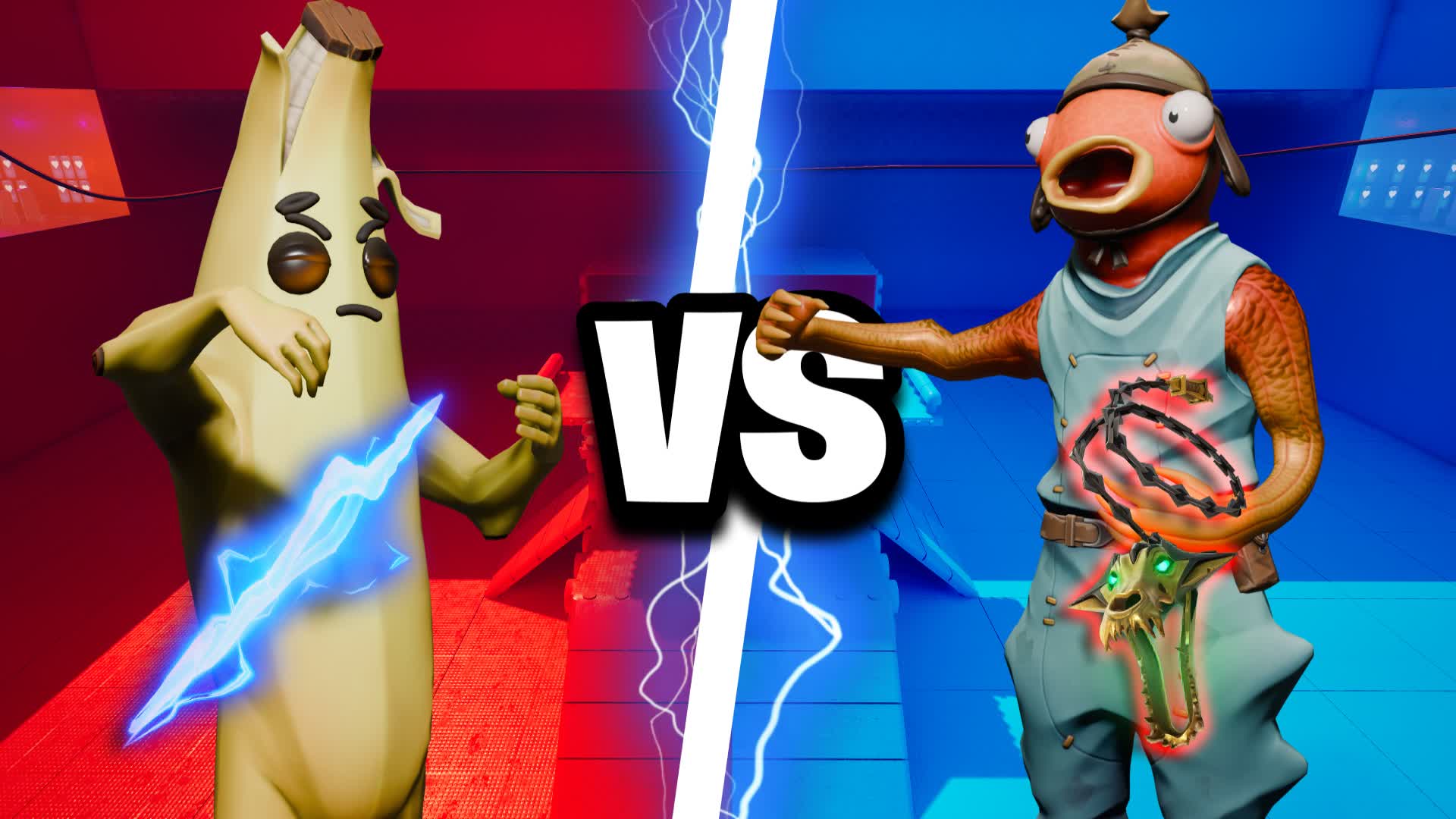 🍌Peely VS Fishstick🐟 RED VS BLUE [ otako ] – Fortnite Creative Map Code