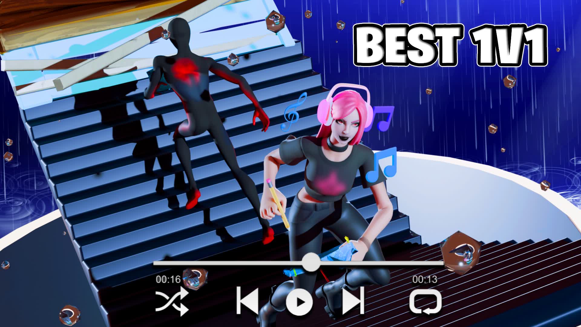 🎵 MUSIC 1V1 [RAIN+CHILL] [ princessrepear ] – Fortnite Creative Map Code