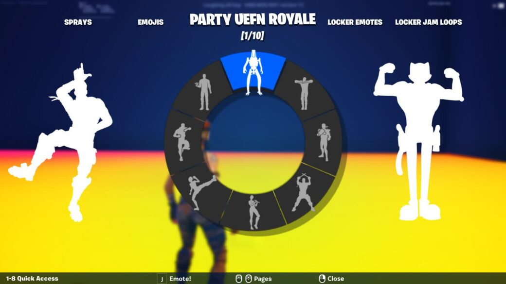 UEFN PARTY ROYALE EMOTES [ supereqx ] – Fortnite Creative Map Code