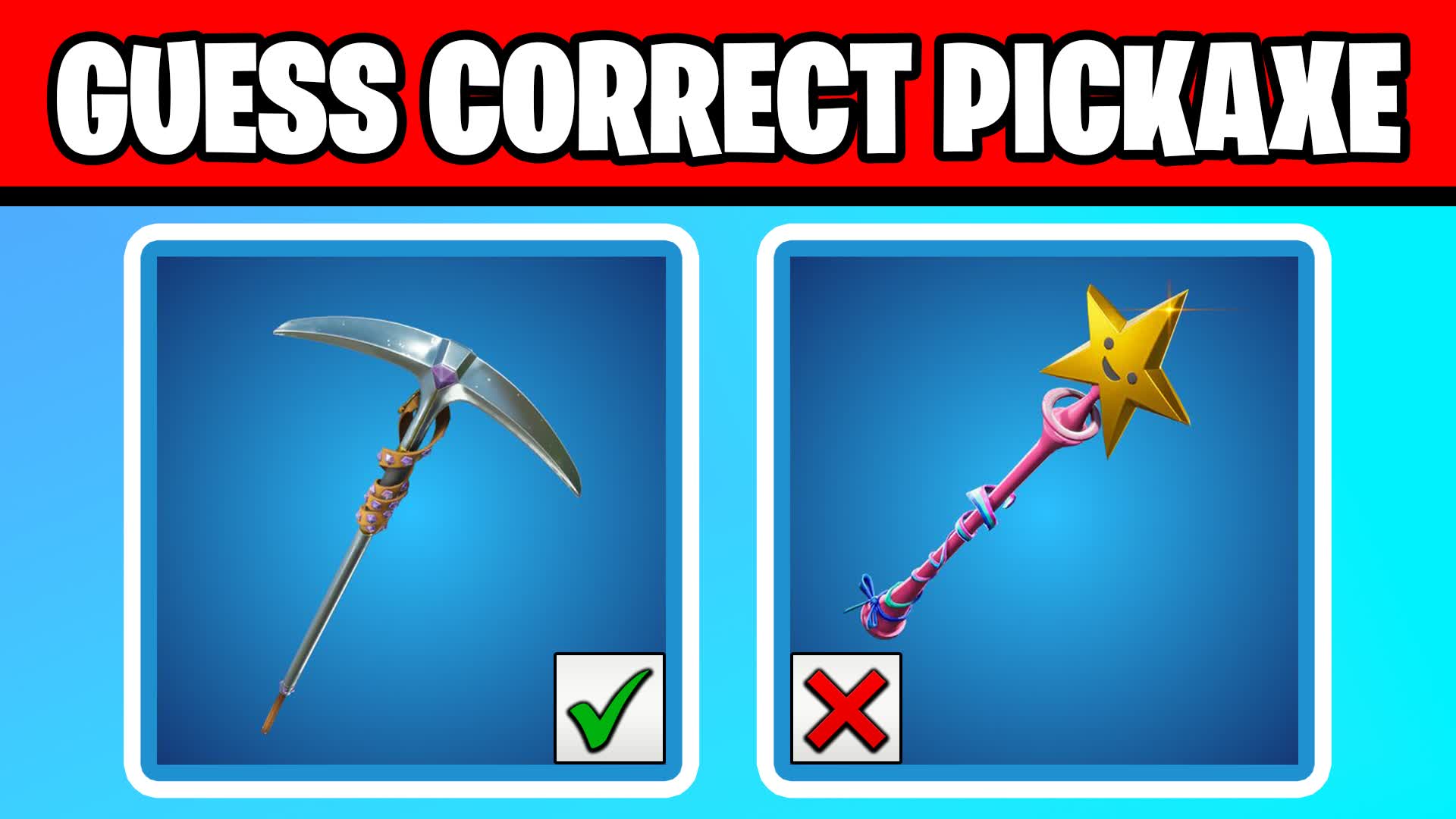 GUESS THE CORRECT PICKAXE 🔎 [ evrizzle ] – Fortnite Creative Map Code