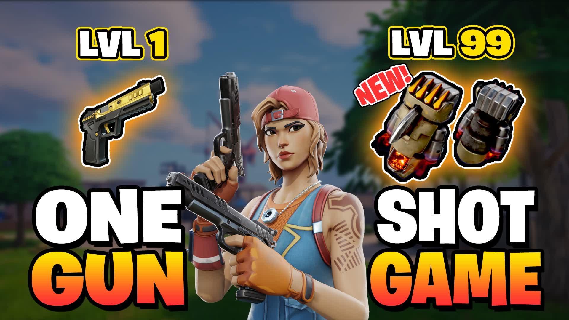 💥 ONE SHOT GLORIOUS GUN GAME 💥 [ bigmac175 ] – Fortnite Creative Map Code