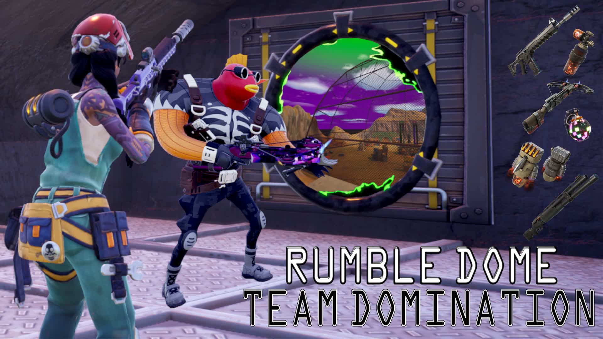 Rumble Dome: Team Dmination [ happyhollow ] – Fortnite Creative Map Code