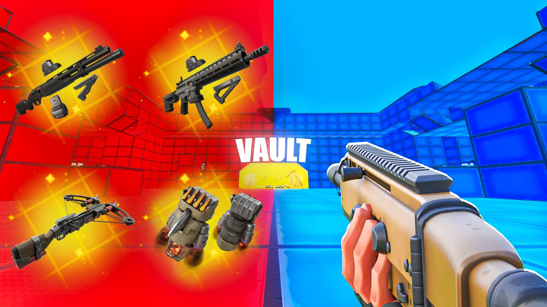 FIRST PERSON RED VS BLUE 🔴🔵 [ m.dado ] – Fortnite Creative Map Code