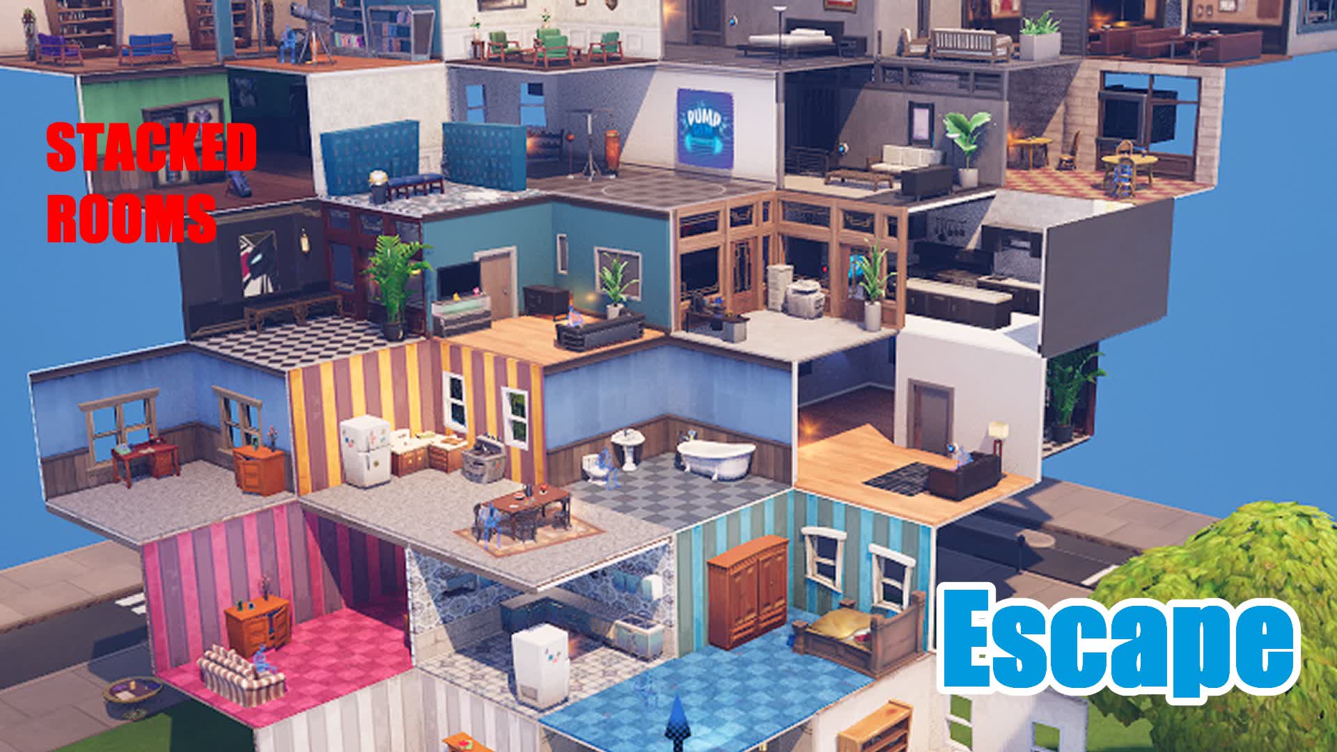 Escape Stacked Rooms [ nekono ] – Fortnite Creative Map Code