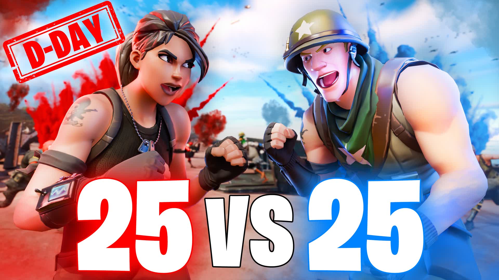 BATTLEGROUND - 25 VS 25 [D-DAY] [ gneazyx ] – Fortnite Creative Map Code