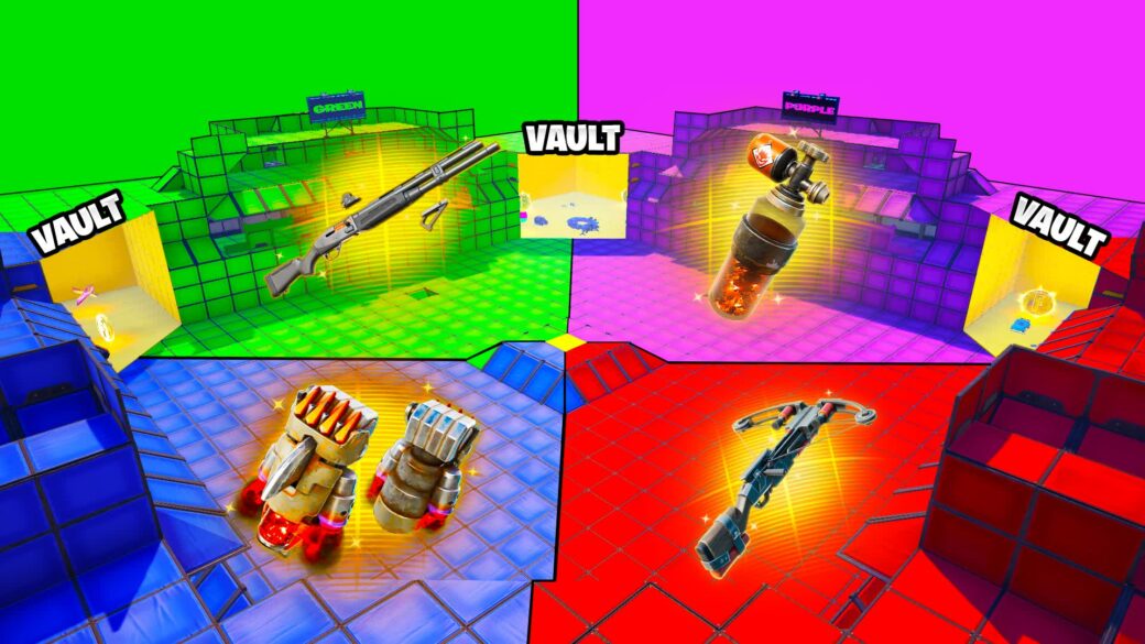 FUN RED VS BLUE VS GREEN VS PURPLE [ magril ] – Fortnite Creative Map Code