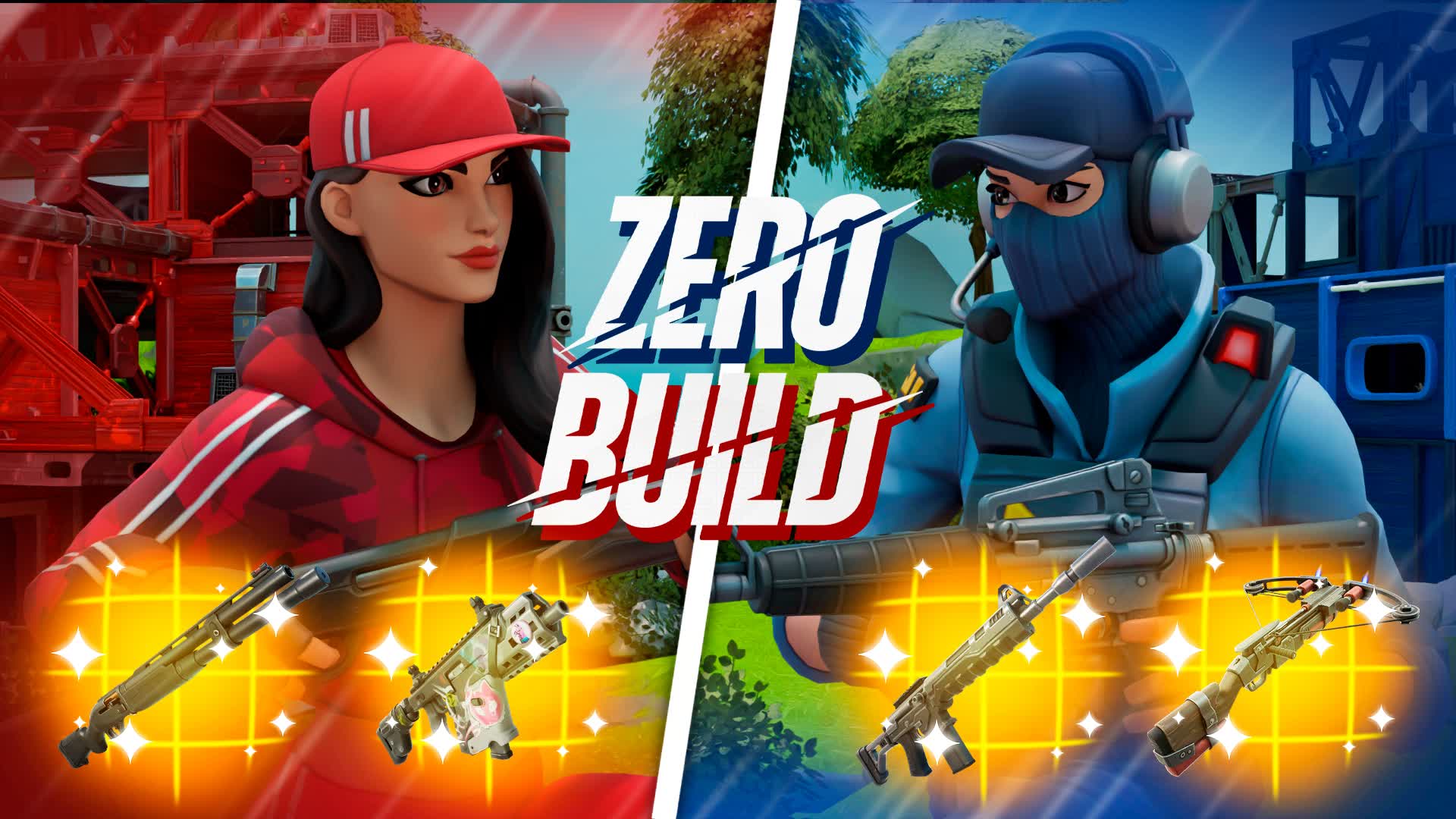 BIG RED VS BLUE ZERO BUILD [ neryn ] – Fortnite Creative Map Code