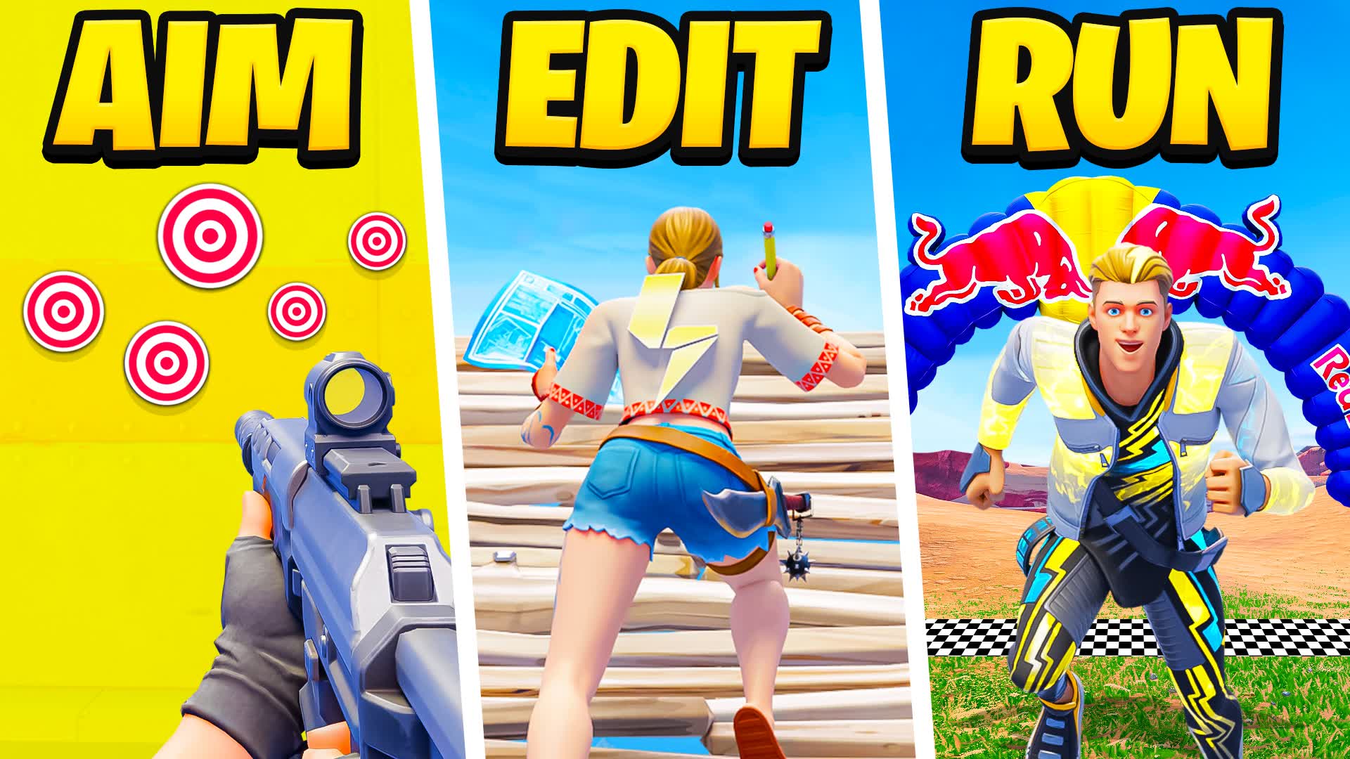 AIM, EDIT, RUN | RED BULL [ pwr ] – Fortnite Creative Map Code