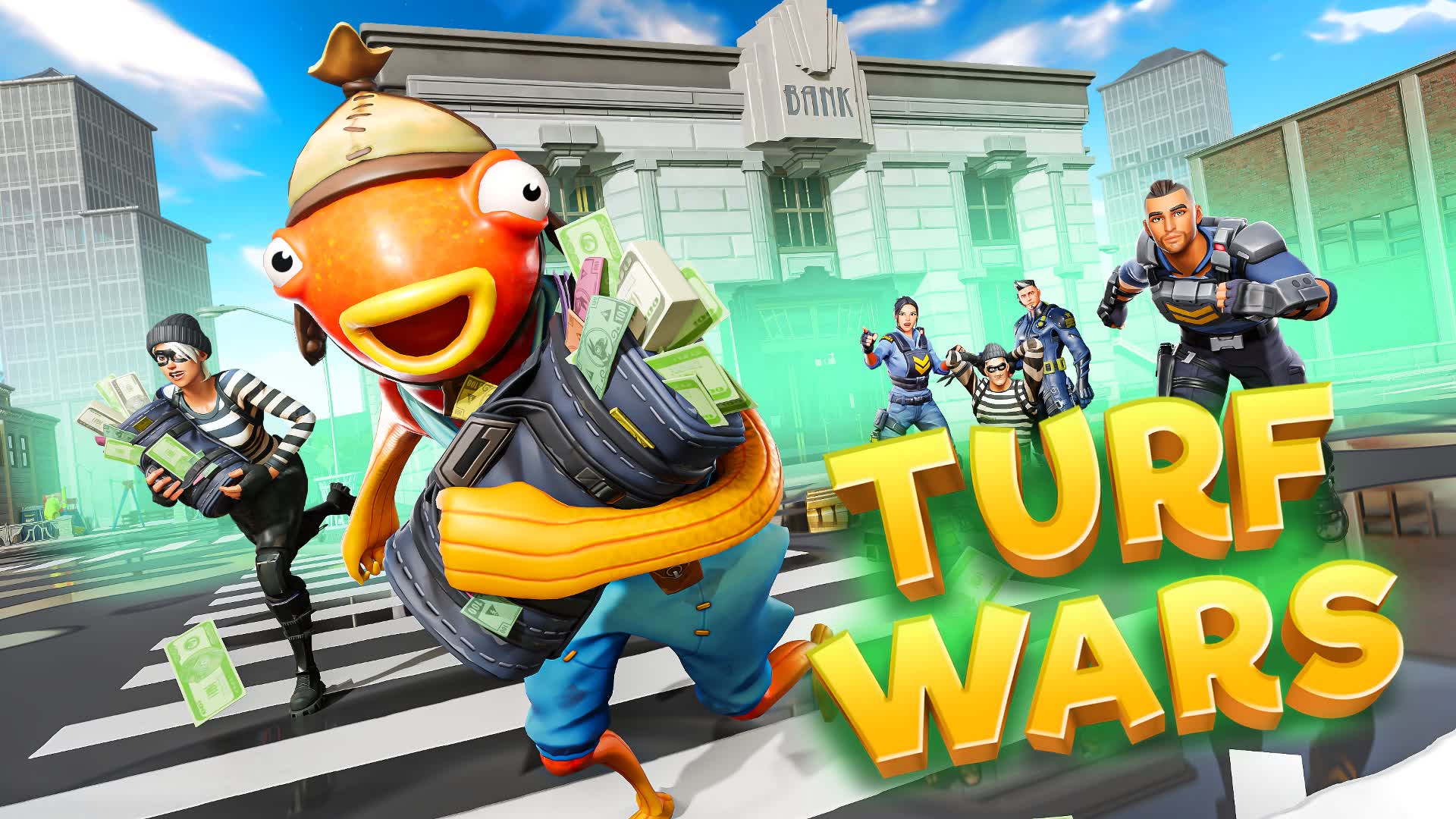 Turf Wars - Cops & Robbers [ monoford ] – Fortnite Creative Map Code
