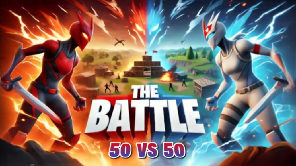 ⭐ THE BATTLE : 50 VS 50 🔴🔵 [ mastered ] – Fortnite Creative Map Code