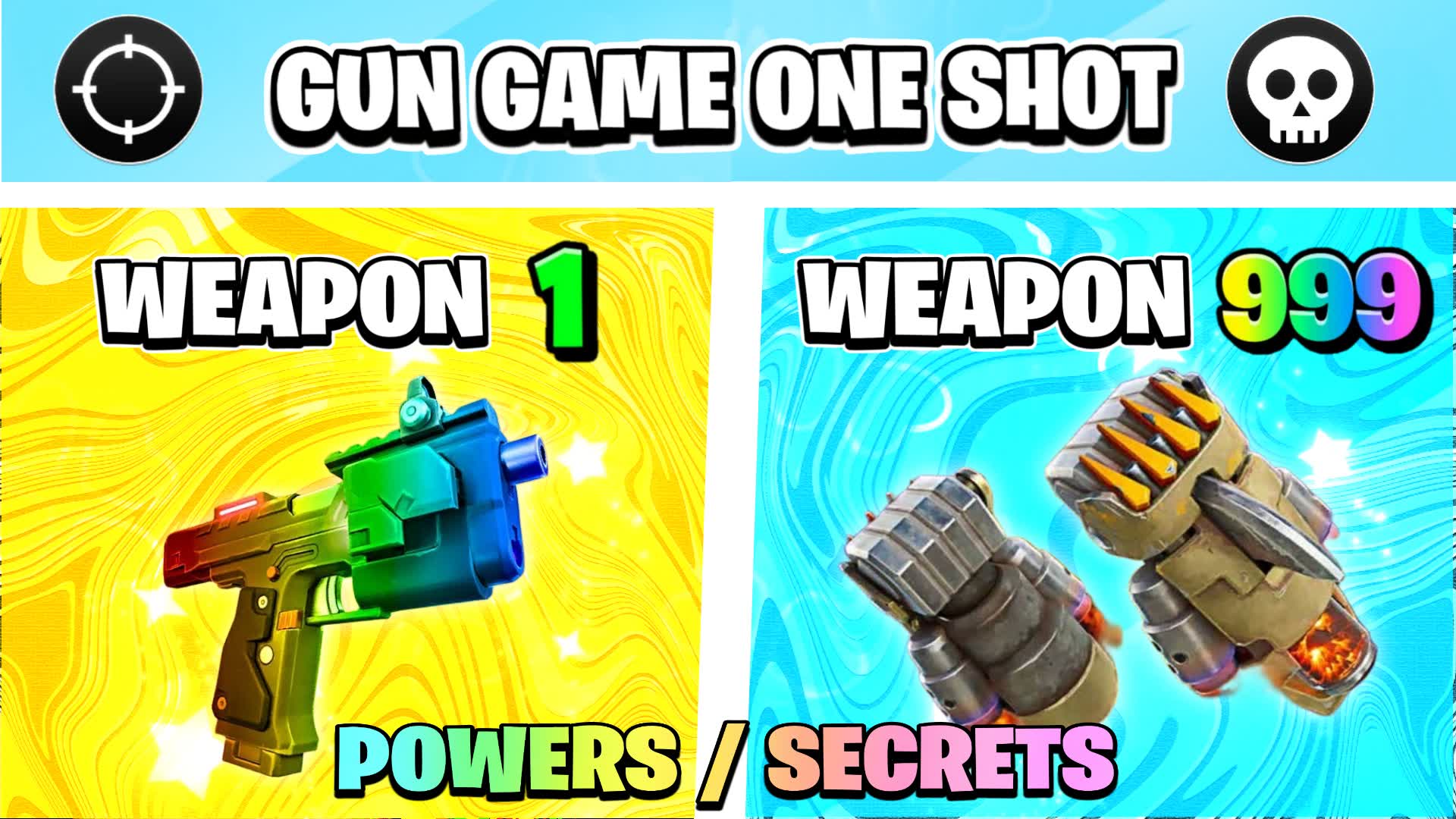 💥POWER🎯ONE SHOT🔫GUN GAME HERO [ s12 ] – Fortnite Creative Map Code