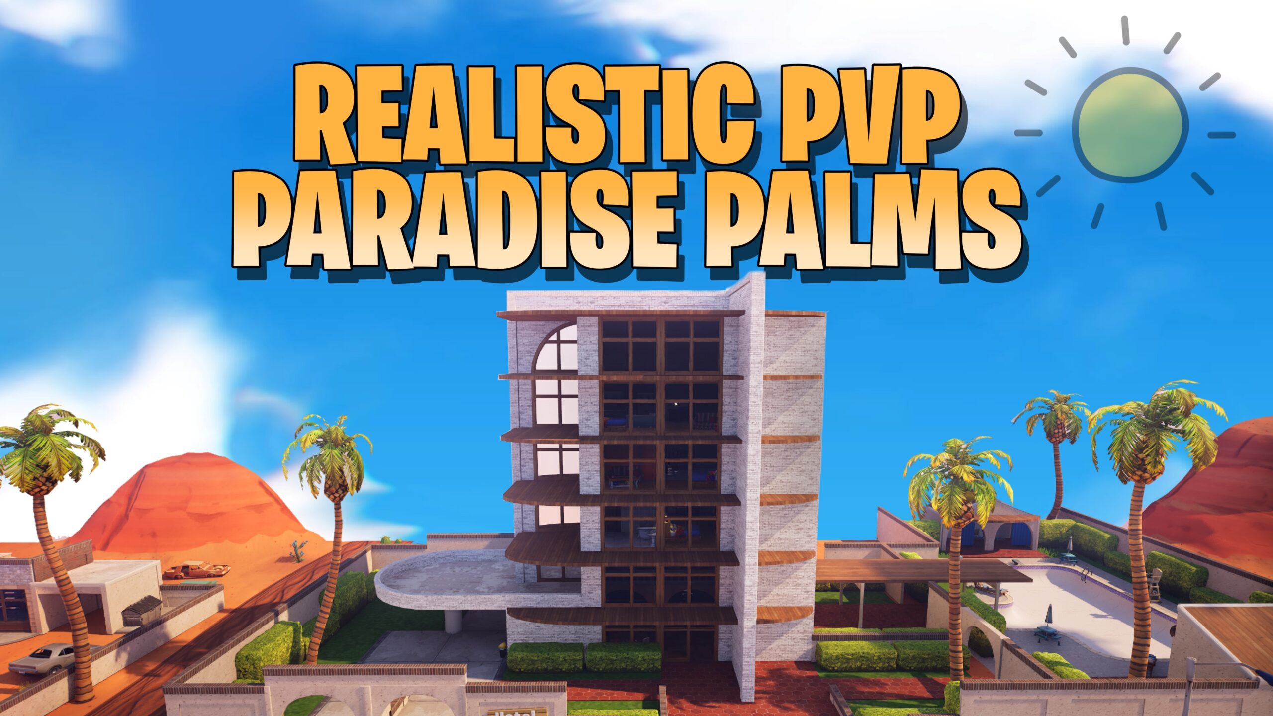 REALISTIC PVP - PARADISE PALMS [ eudyn ] – Fortnite Creative Map Code