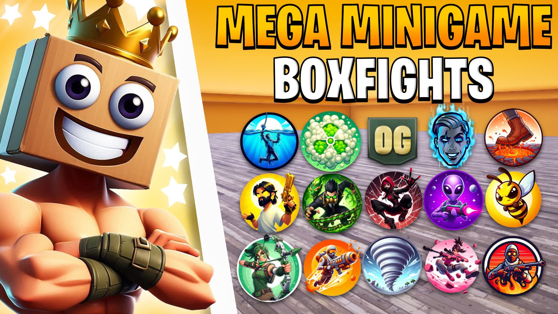 🎲MEGA MINIGAME BOXFIGHTS📦 [ scandyvev ] – Fortnite Creative Map Code
