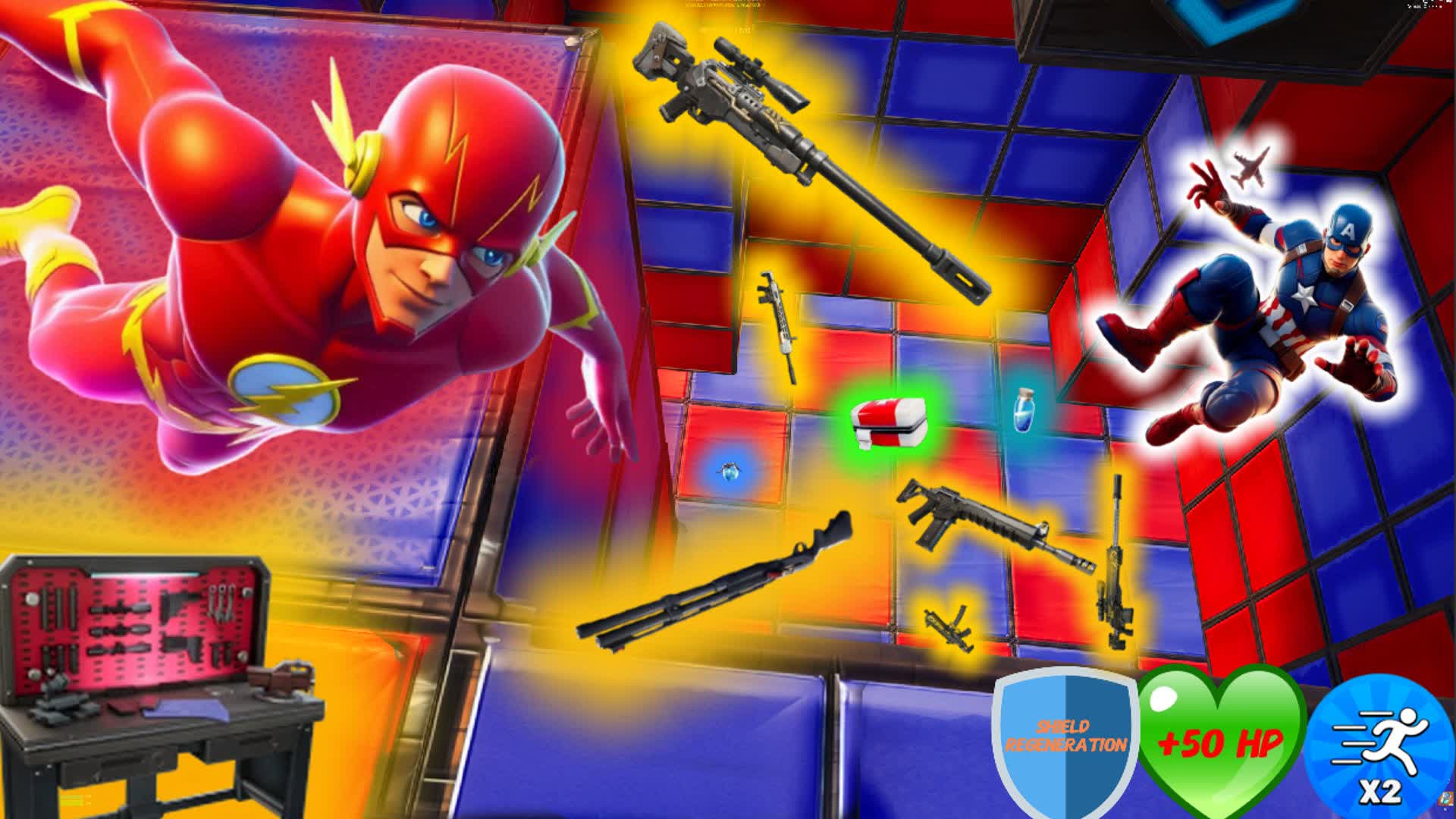 Crazy Insane FFA 🔴Heroes Edition🔵 [ lasseone ] – Fortnite Creative Map Code